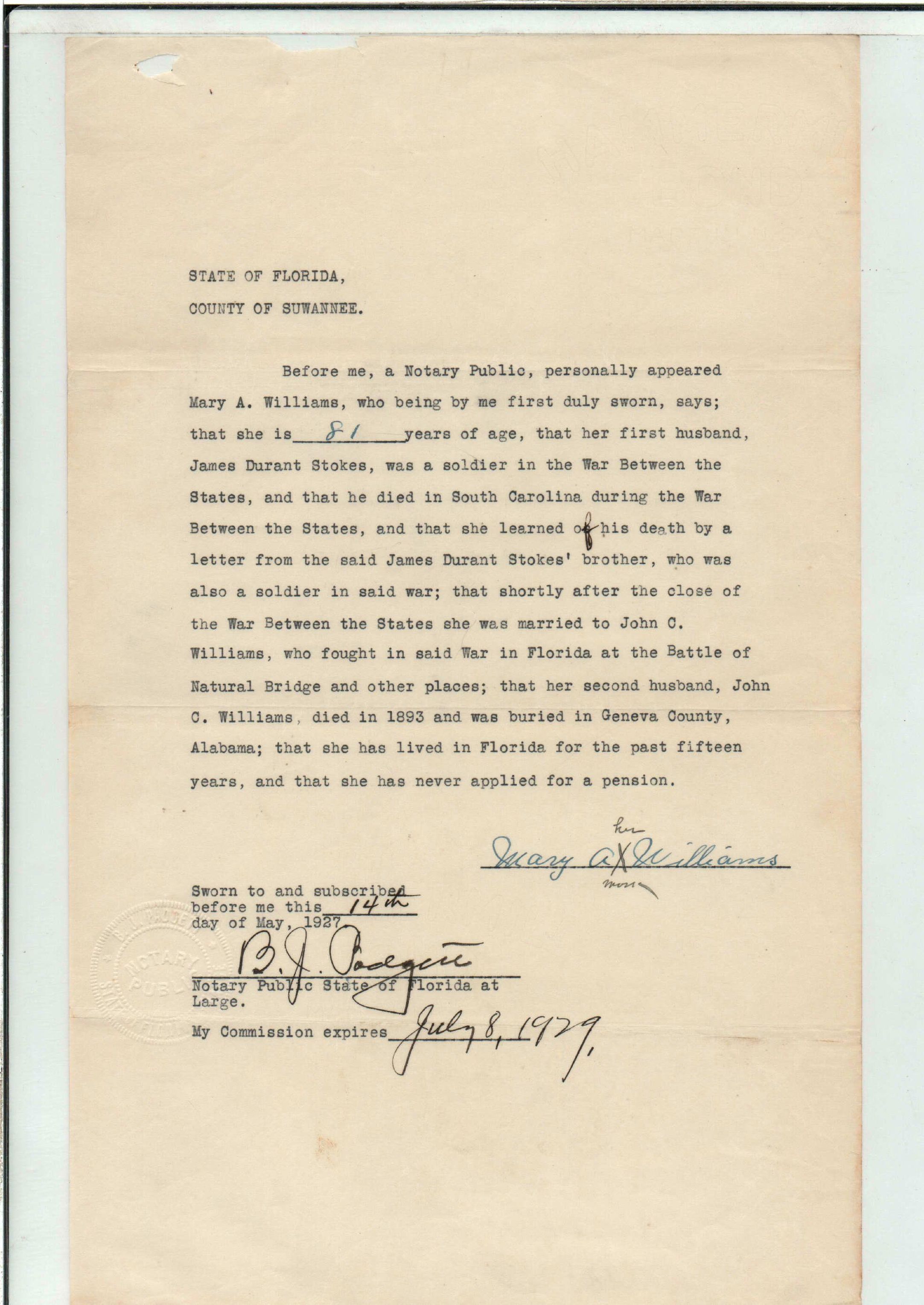 Florida Memory • WILLIAMS, John C.