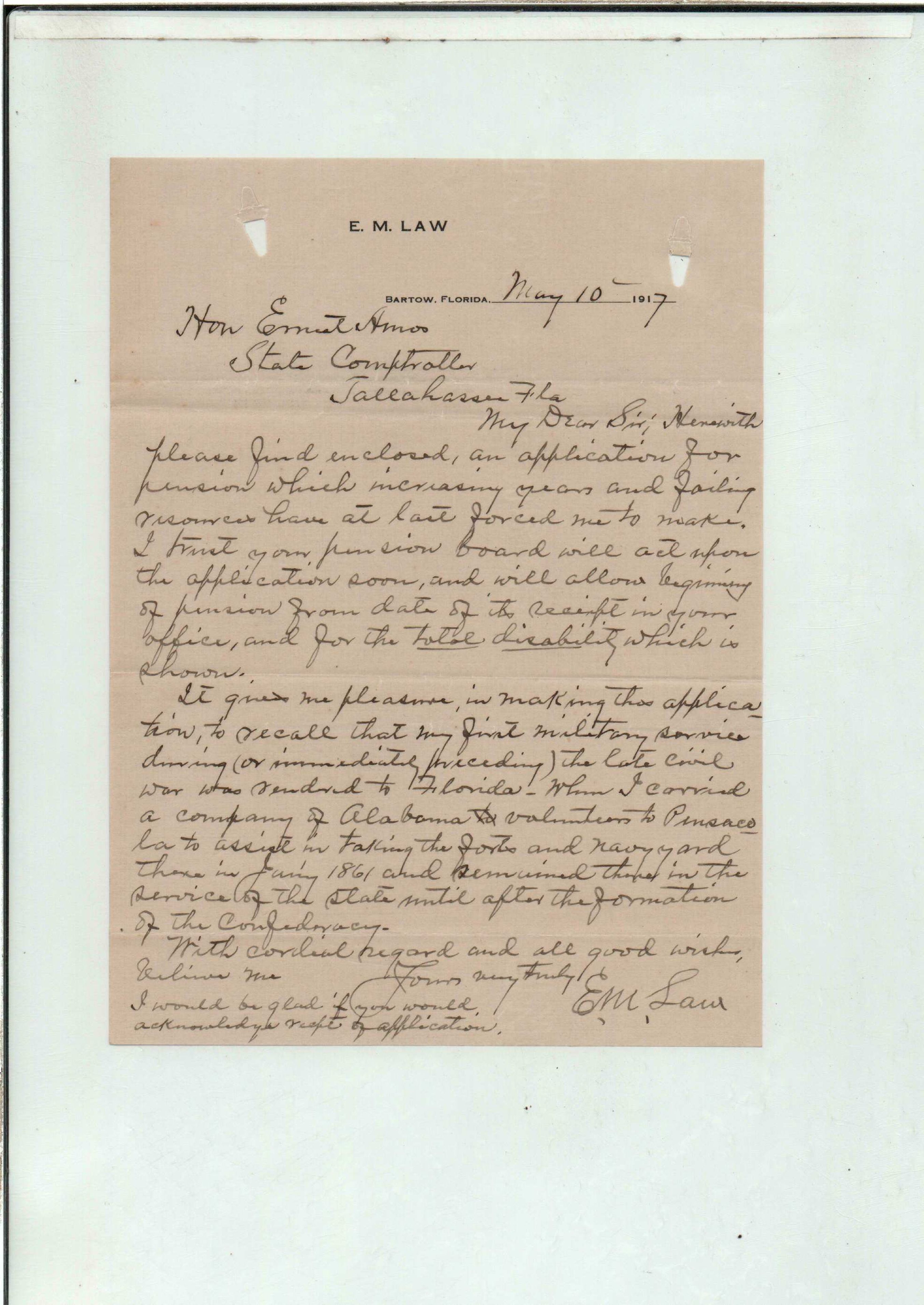 Florida Memory • LAW, Evander McIver
