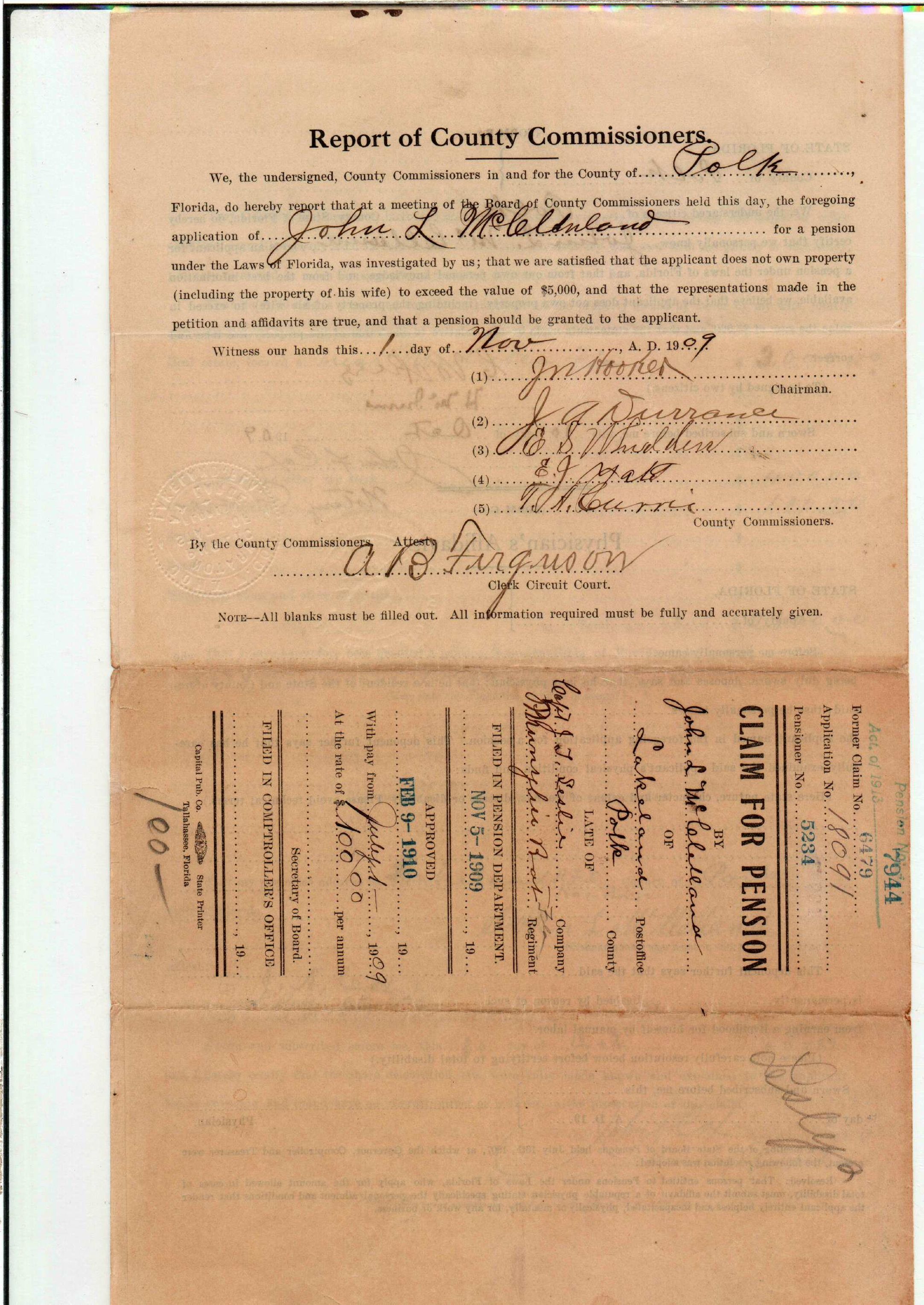 Florida Memory McCLELLAND John L Florida Memory McCLELLAND John L