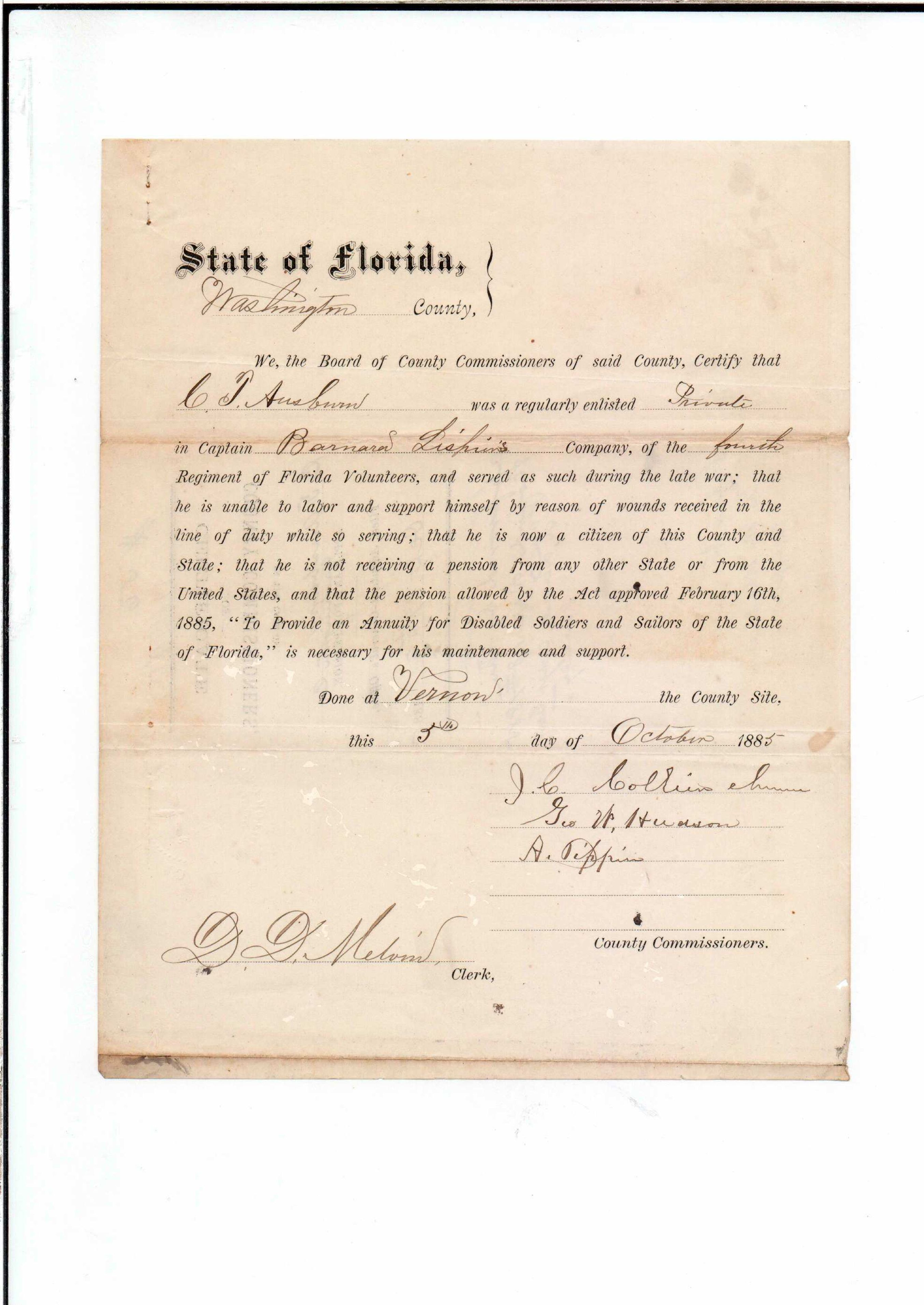 Florida Memory • AUSBURN, Calvin F.