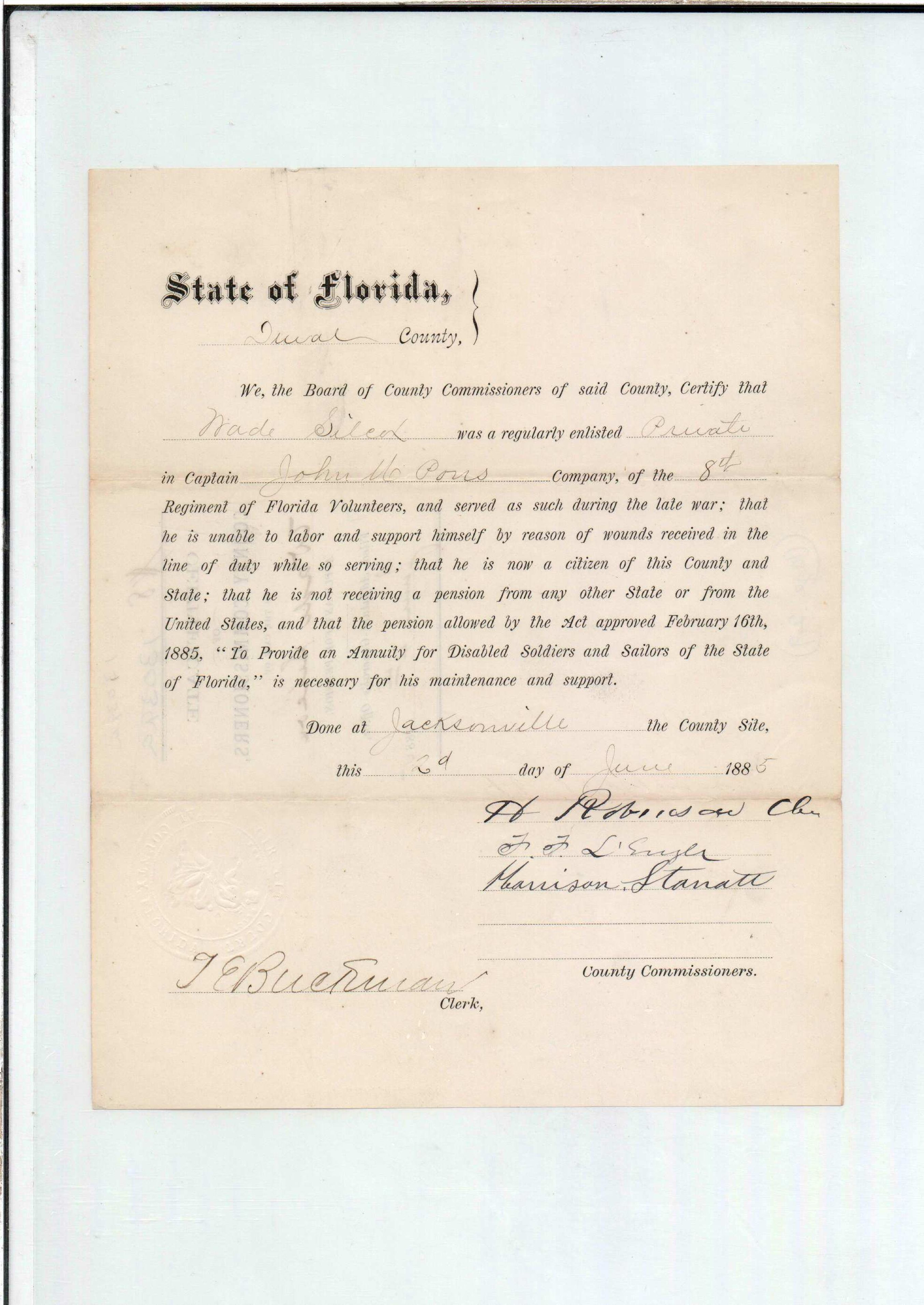 Florida Memory • SILCOX, Wade