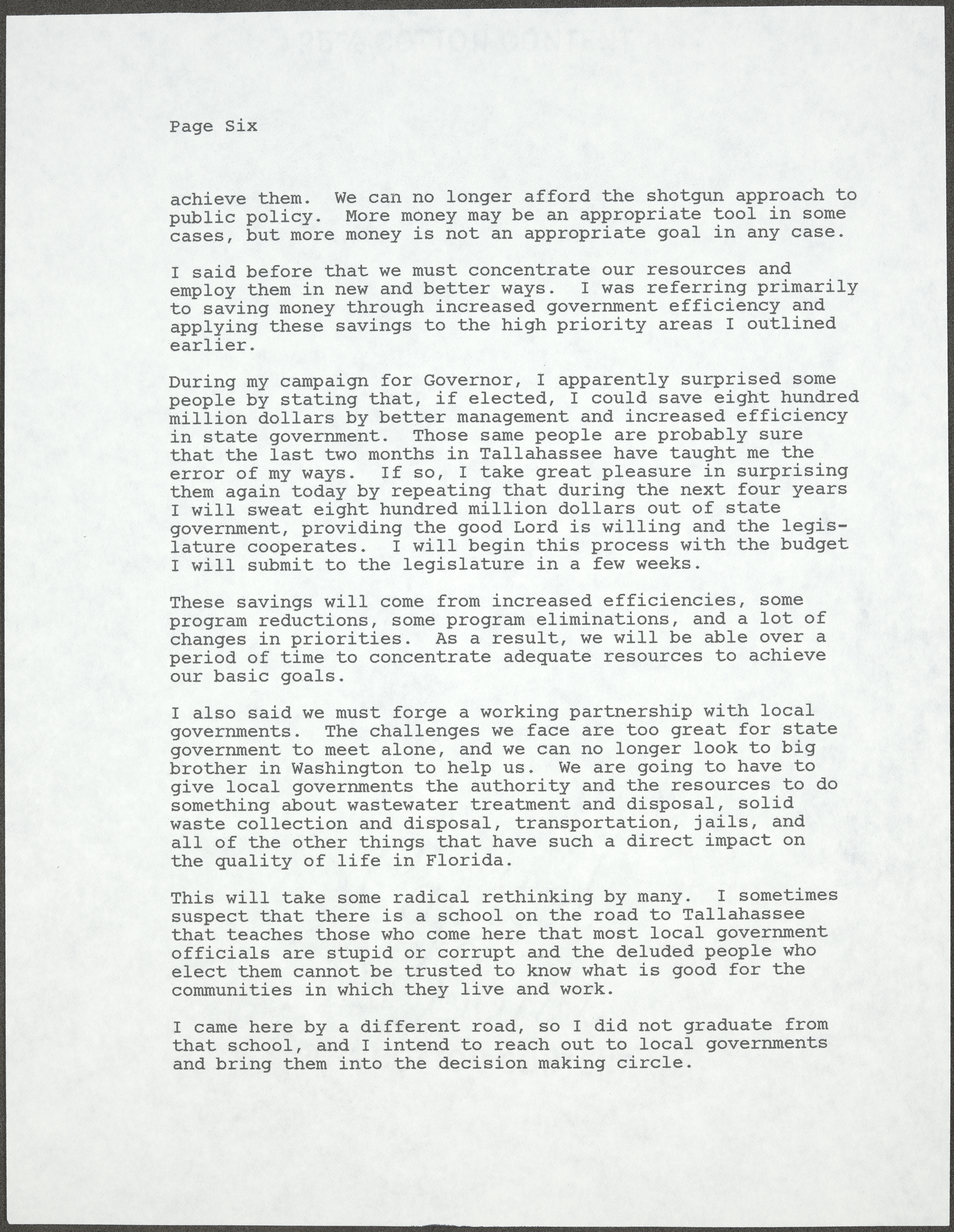 Florida Memory • Governor Bob Martinez Inauguration Speech, 1987