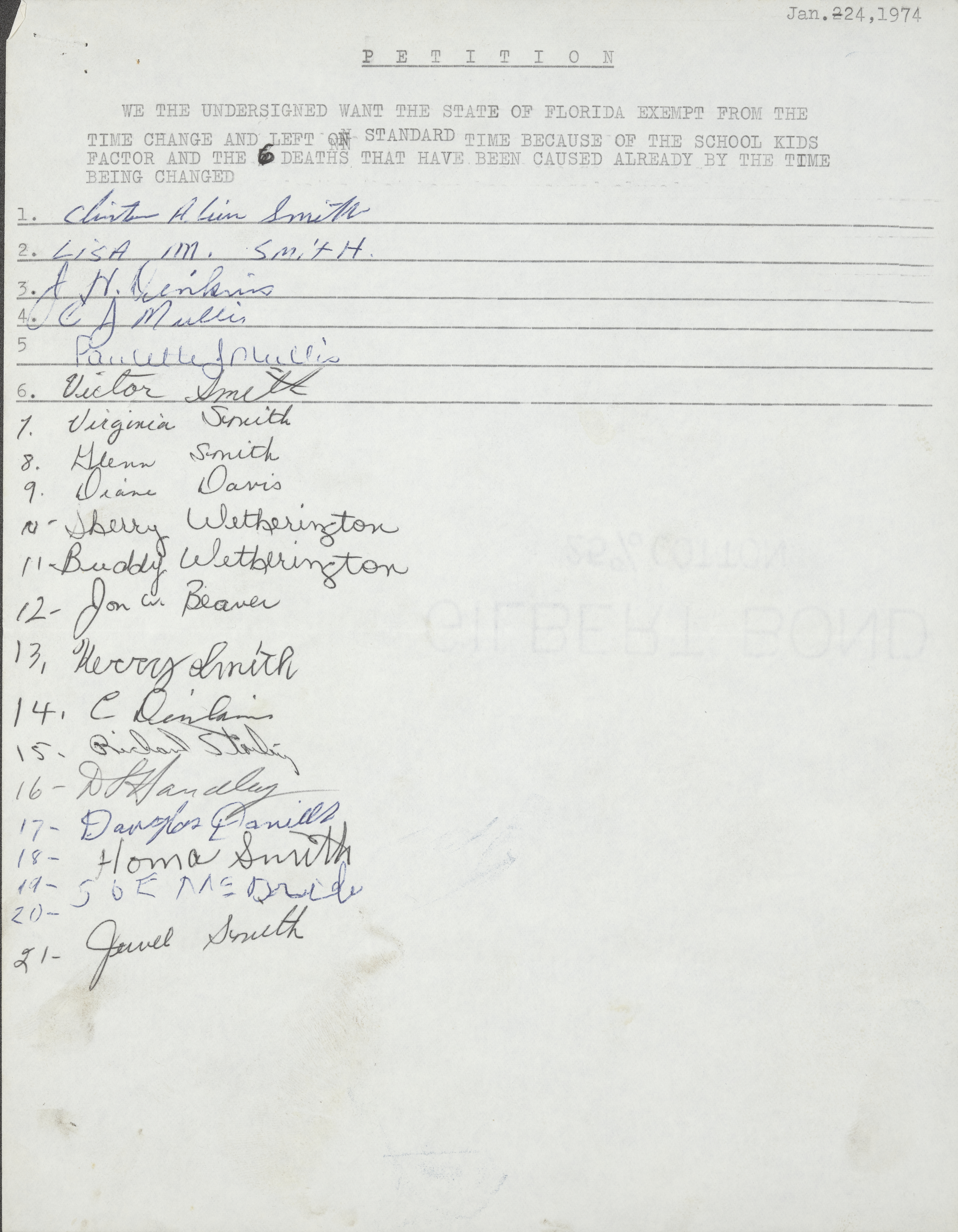 Florida Memory • Petition from "the angry citizens" of Florida ...