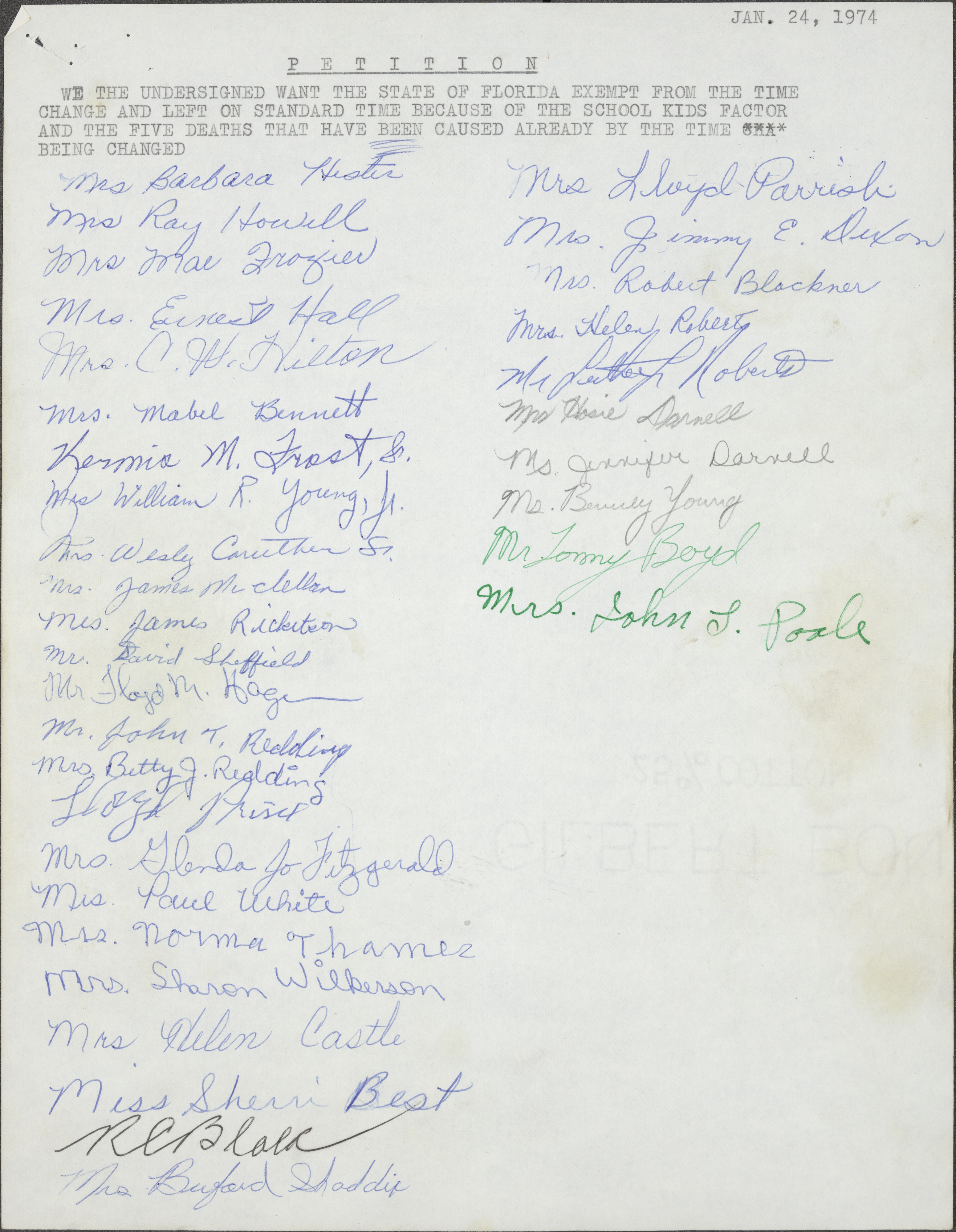 Florida Memory • Petition from "the angry citizens" of Florida ...