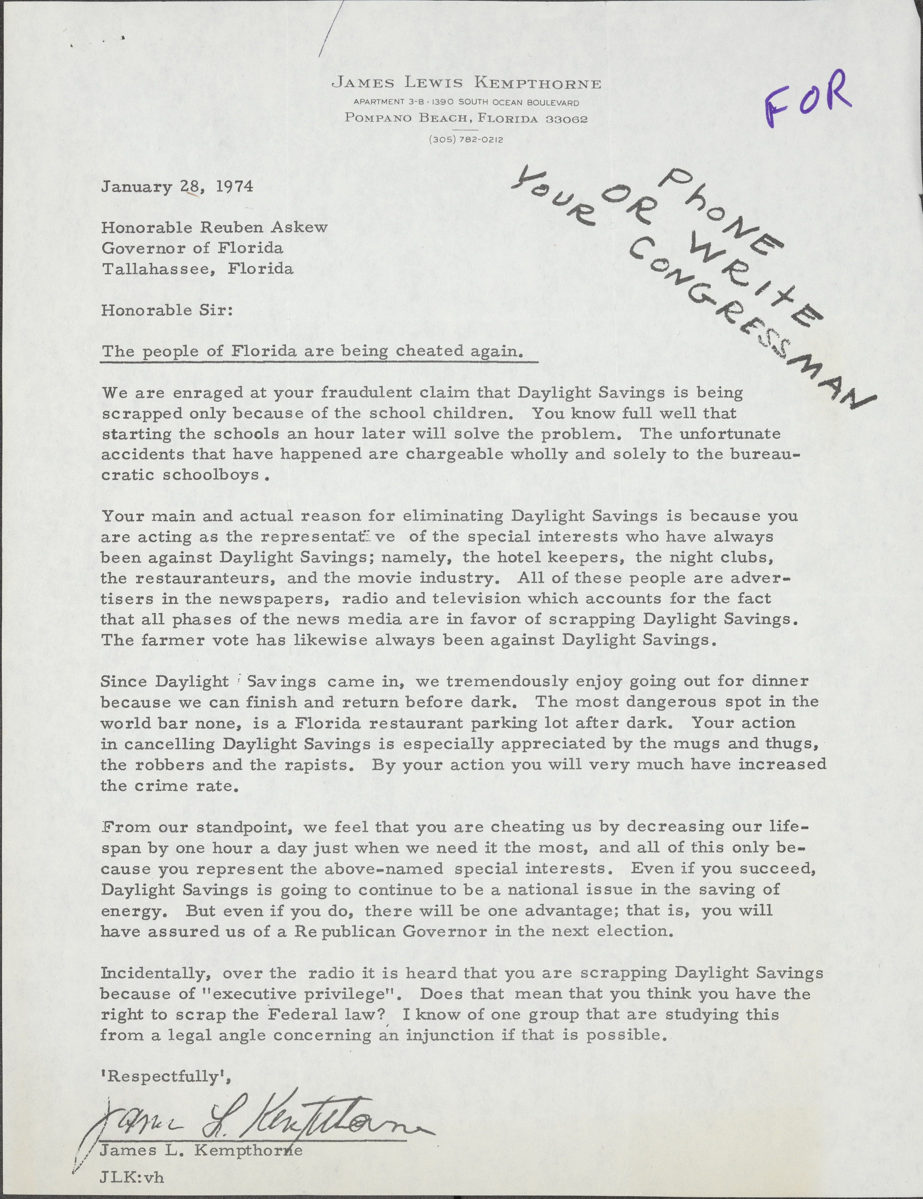 Florida Memory • Letters from "Buffalo Bob" Smith and James Lewis ...