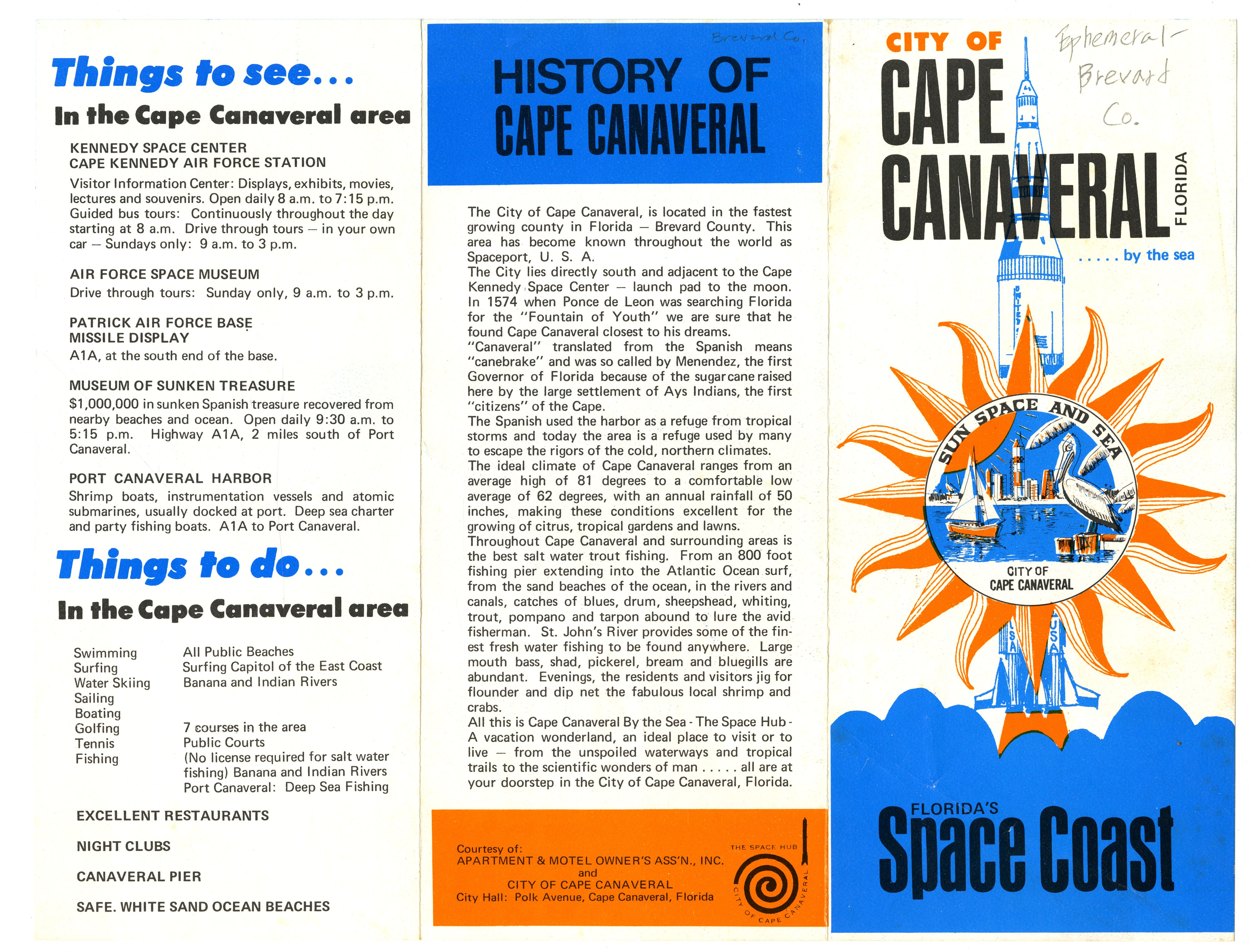 Florida Memory • Brochure - City of Cape Canaveral, Florida, 1960s