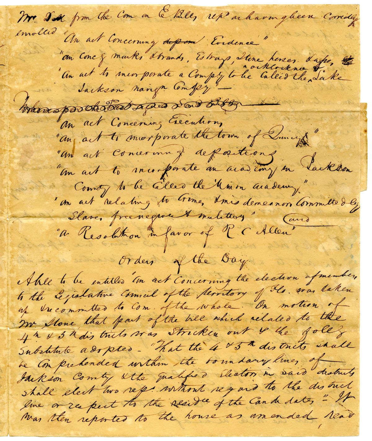 Florida Memory • Minutes of the Florida Territorial Legislative Council ...