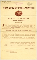 Florida Memory • Governor Fleming's Thanksgiving Proclamation, 1890