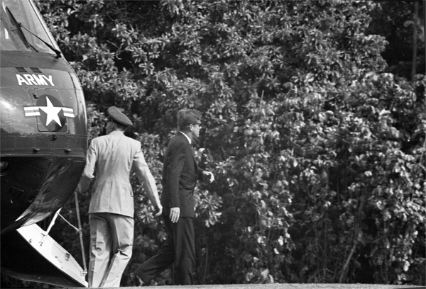Florida Memory • President Kennedy leaving Army One helicopter in Palm ...