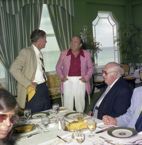 Florida Memory • Congressman Lou Frey, left, chatting with man during ...
