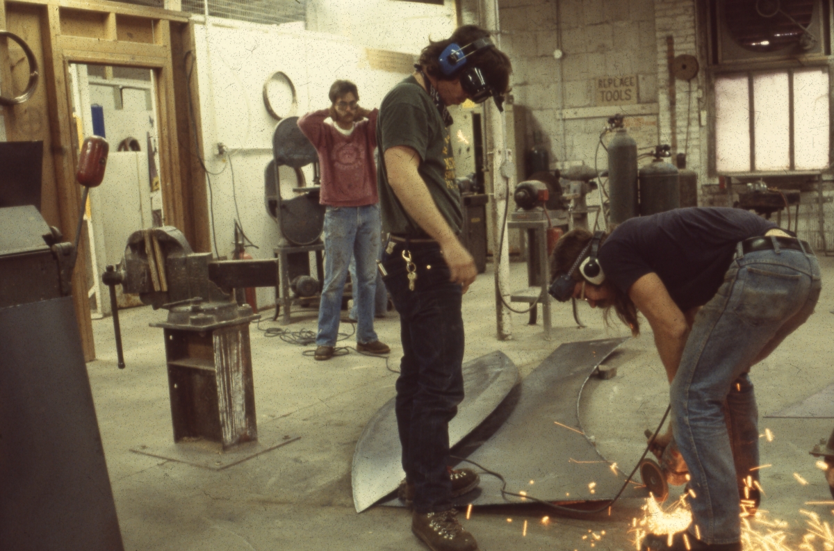 Florida Memory • FSU Sculpture Department head Charles Hook using an ...