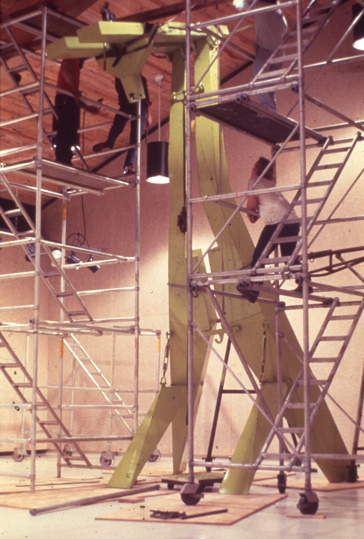 Florida Memory • Installation of Charles Hook's sculpture in a ...