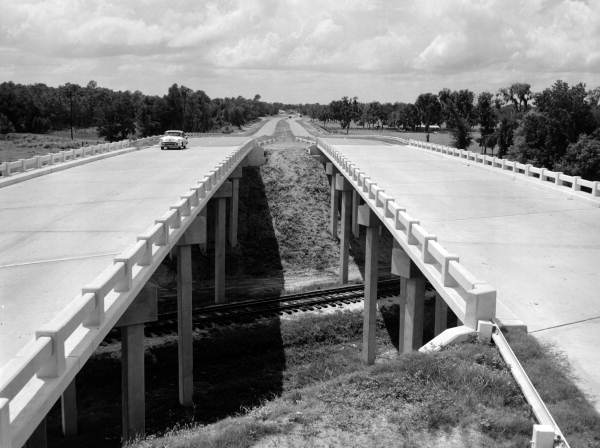 Florida Memory • View of Road 60 and a bridge - Polk County, Florida