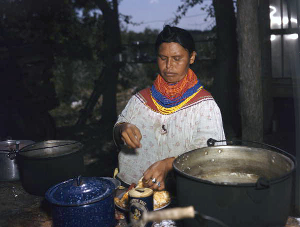 Florida Memory • Seminole woman cooking for a barbeque during an annual ...