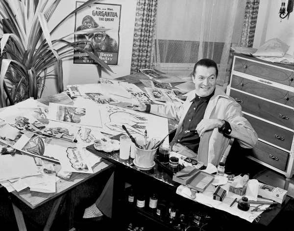 Florida Memory • Ringling Bros. art director, Peter Arno, working on ...