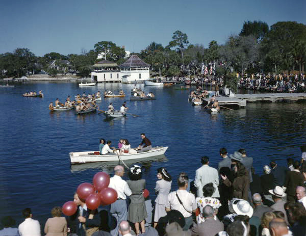 Florida Memory • View looking toward the young Greek men in boats ...