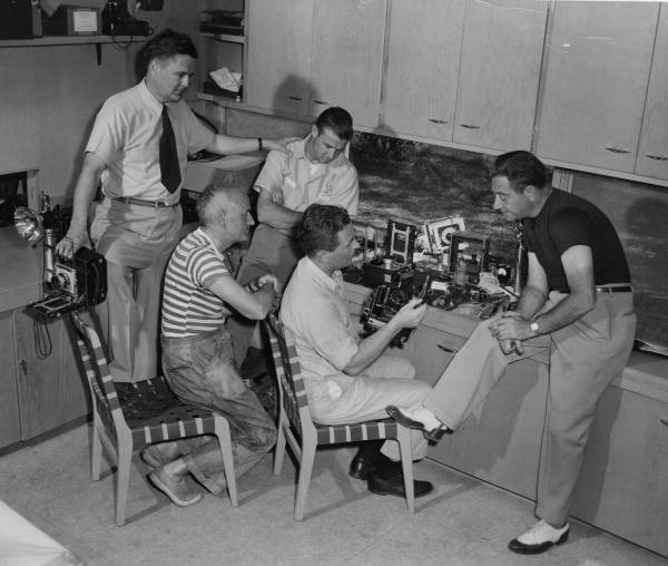 Florida Memory • Bob Garland repairing cameras in the Steinmetz studio ...
