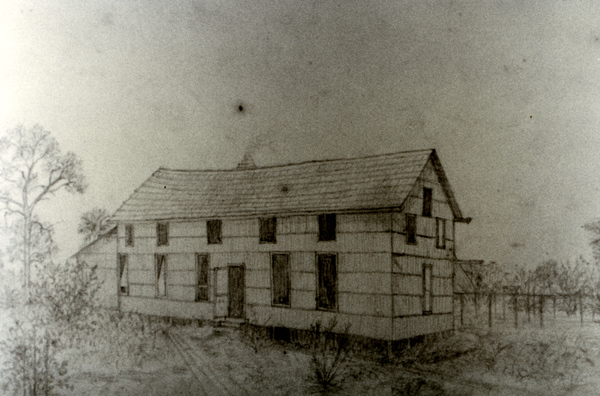 Florida Memory • Pencil drawing of an early Koreshan Unity building on ...
