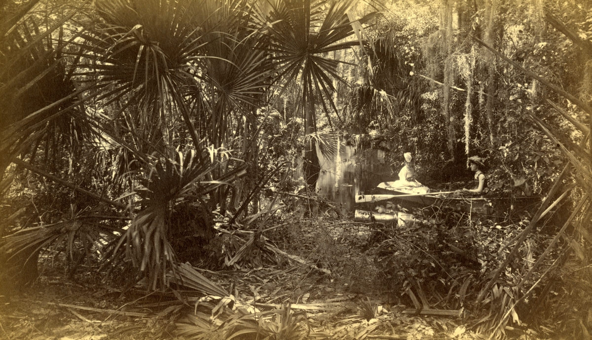Florida Memory • Florence Dakin with visitor Eloise Bennett in rowboat ...