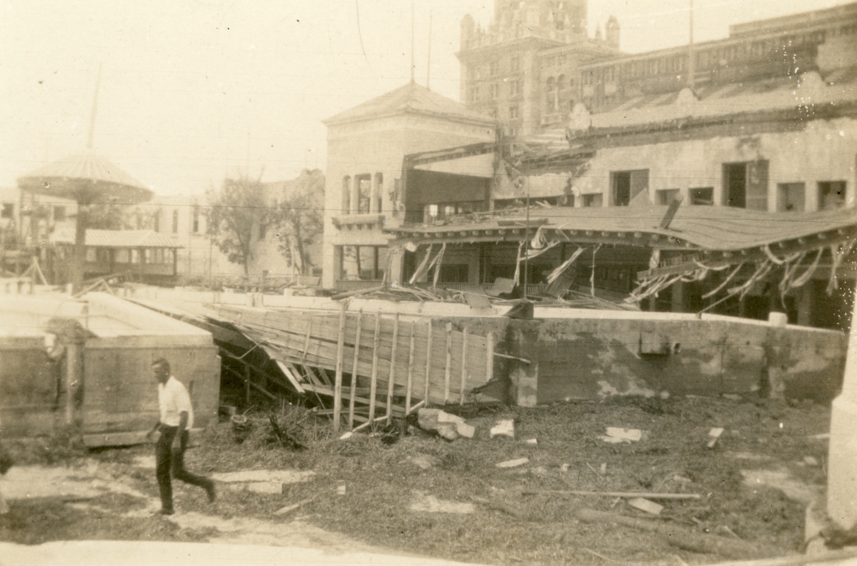 Florida Memory • Damage to the Roman Pools casino shown following the ...