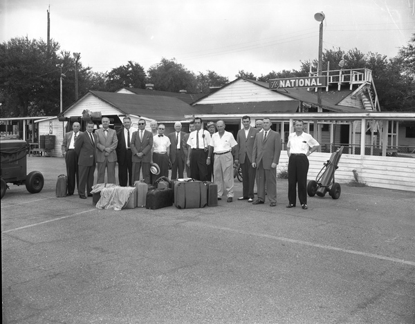 Florida Memory • Group posing in front of the terminal building at the ...