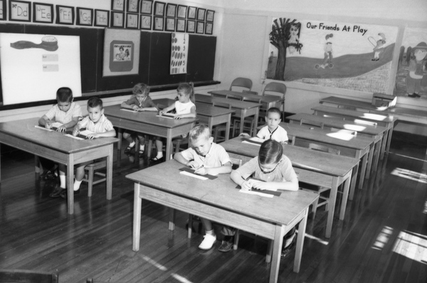 Florida Memory • Sealey Elementary students taking exams on their first ...