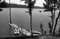 Florida Memory • Skiers with boats at dock on Lake Ocheesee in Jackson ...