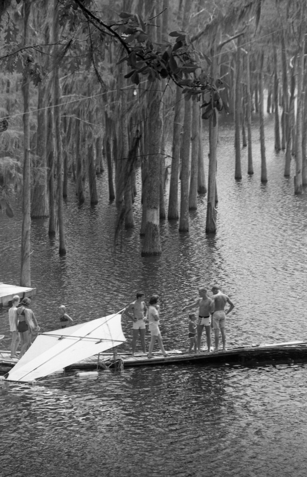 Florida Memory • Skiers with kite at dock on Lake Ocheesee in Jackson ...