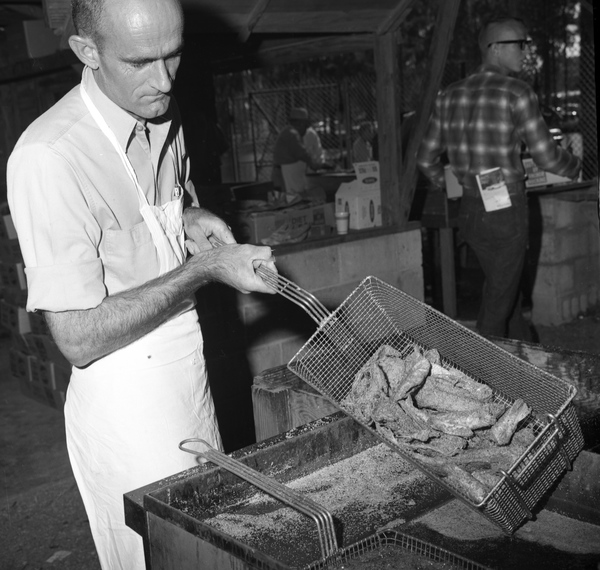 Florida Memory • Fish being fried during the Pine Tree Festival in Perry.