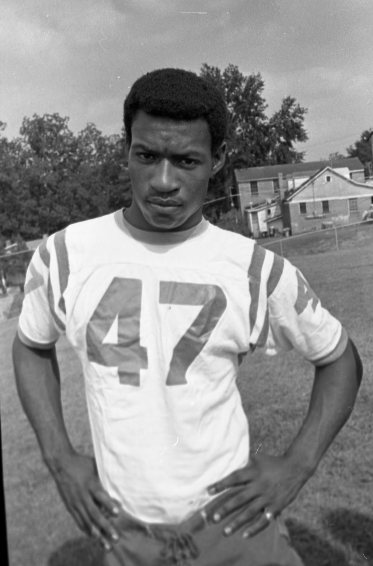 Florida Memory • Portrait of a FAMU High School football player #47 in ...