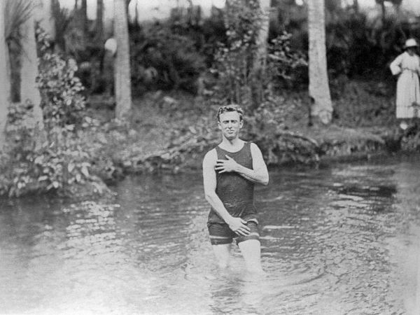 Florida Memory • Everett Chester Bates at Hoosier Spring.