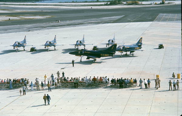 Florida Memory • CDR Tony Less in Blue Angel 1 airshow NAS Key West..