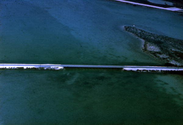 Florida Memory • Aerial view showing the Overseas Highway at Sugarloaf Key.
