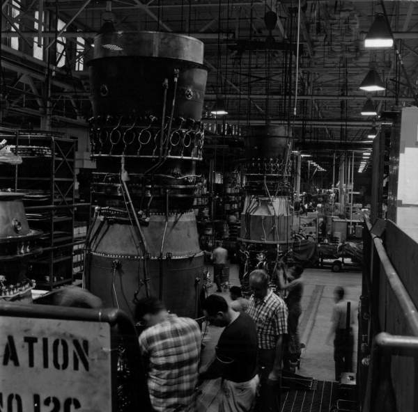 Florida Memory • Aerodex, Inc. employees assembling a jet engine in ...