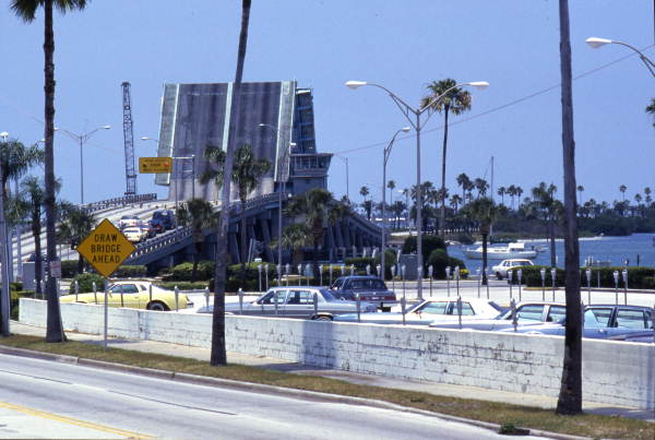 Florida Memory • View showing the Clearwater Memorial Causeway drawbridge.
