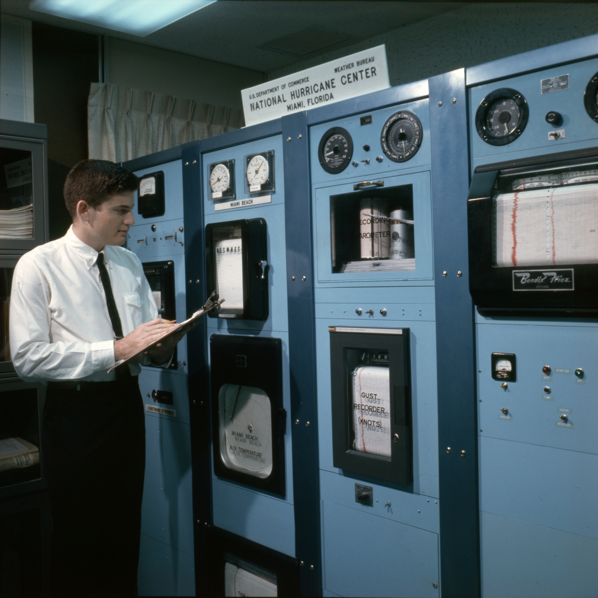Florida Memory • Meteorologist viewing instruments at the U.S ...
