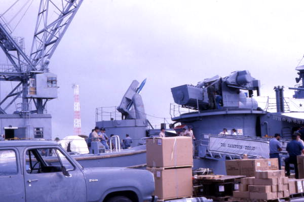 Florida Memory • Close-up view of the USS Sampson (DDG-10) at the ...
