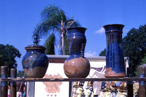 Florida Memory • Pottery on display during the Osceola Art Festival in ...