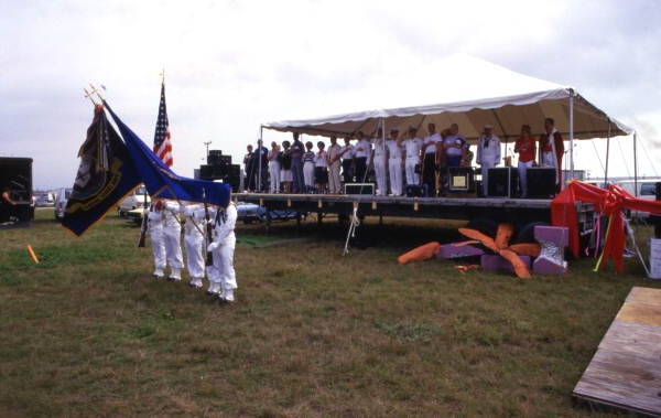 Florida Memory • U.S. Naval sailors carrying flags during SeaFest at ...
