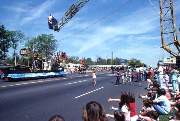 Florida Memory • Crowd watching the Fiesta of Five Flags float in the ...
