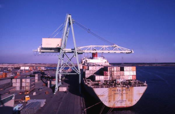 Florida Memory • Cargo ship being loaded or unloaded at Jacksonville.
