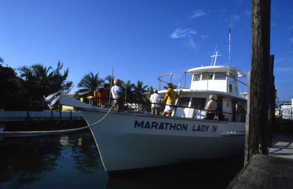 Florida Memory • Close-up view of the charter boat "Marathon Lady IV ...