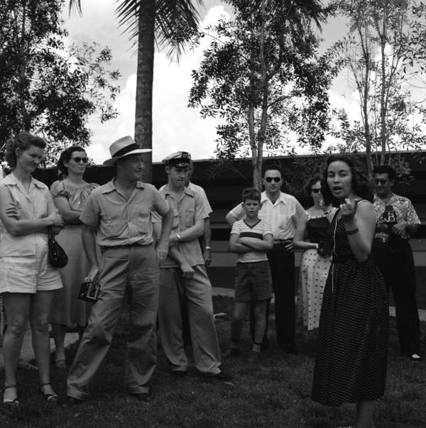 Florida Memory • Clarita Haast speaking to visitors at the Miami ...