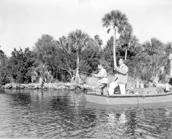 Florida Memory • Joseph Block and Jack Alson fishing in the Homosassa River