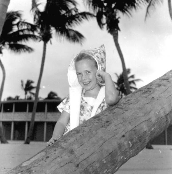 Florida Memory • Young girl modeling swimwear at the beach