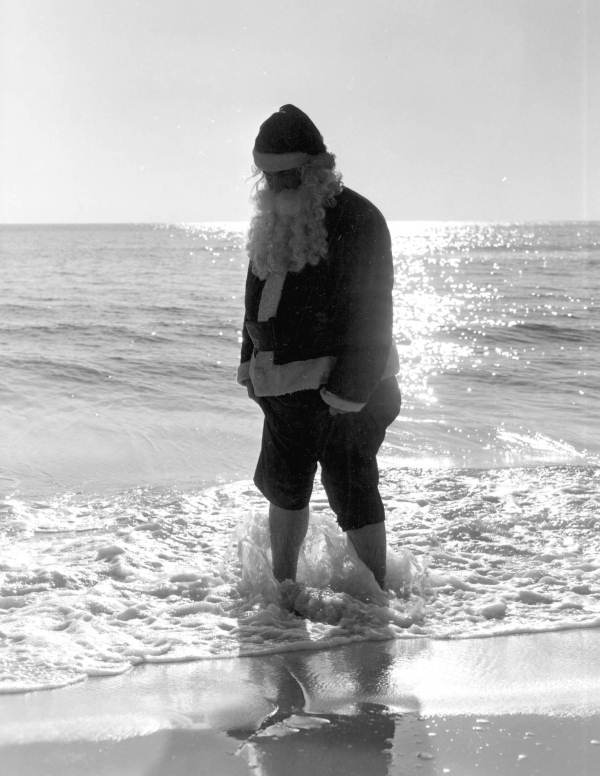 Florida Memory • Santa Claus at the beach - Panama City Beach, Florida.