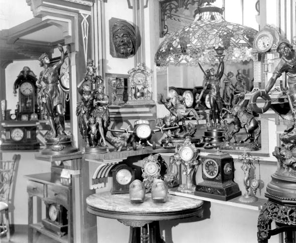 Florida Memory • Clocks and figurines on display at a museum - Saint ...