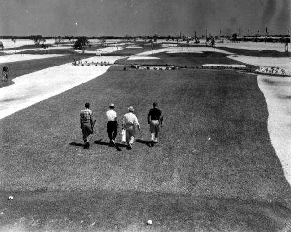 Florida Memory • Golfers walk out on the golf course - Key Colony Beach ...