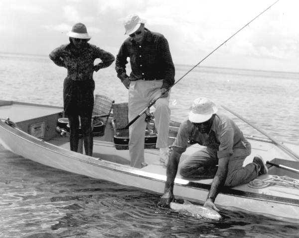 Florida Memory • Mr. and Mrs. Lou Doherty and their guide reel in a ...