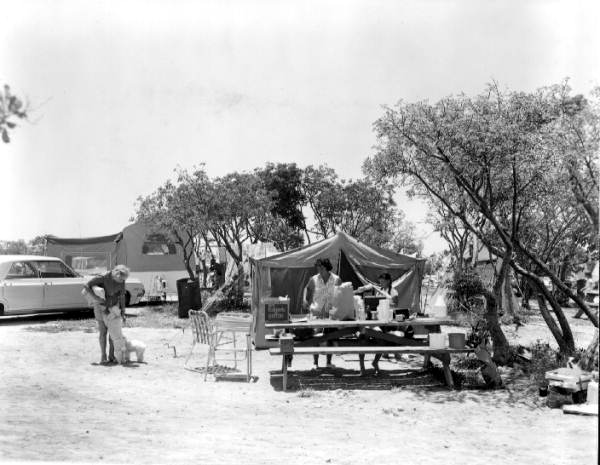 Florida Memory • Families at the campsites at Knights Key Park ...